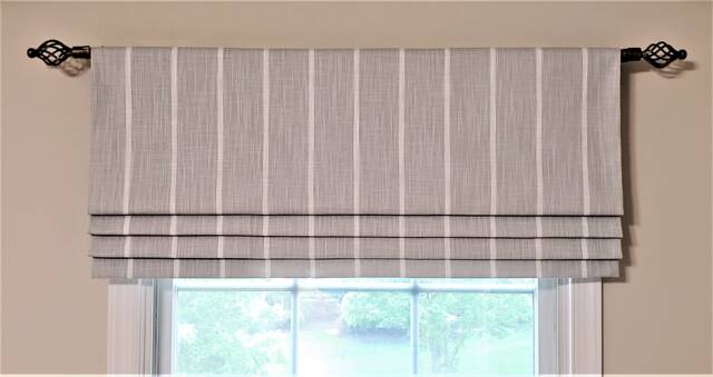 Bottom Pleated Lined Valance - Faux Roman Shade Valance Modern ...