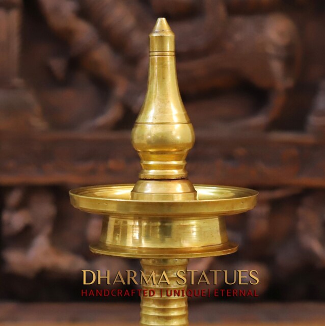 Brass Original Kerala Nilavilakku Kalash Oil Lamps Cleansed By Priests ...