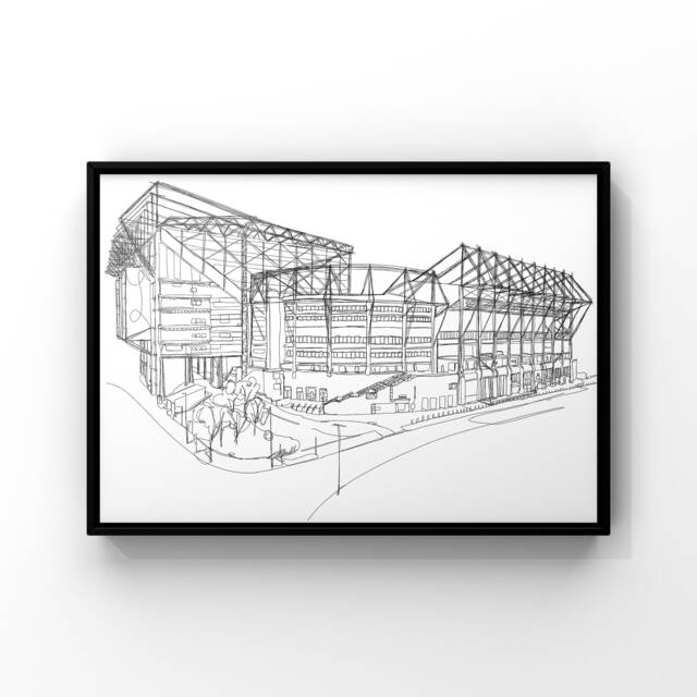 st James Park Newcastle Line Drawing by Etsy | ufurnish.com