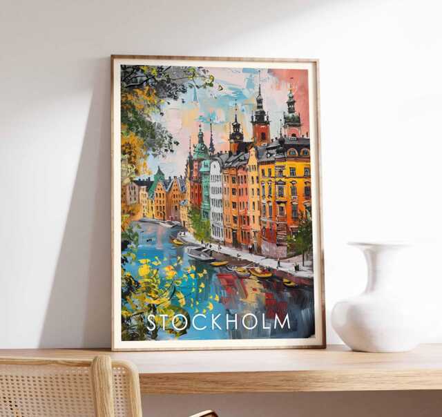 stockholm Sweden Poster Colorful Cityscape Art Print by Etsy | ufurnish.com
