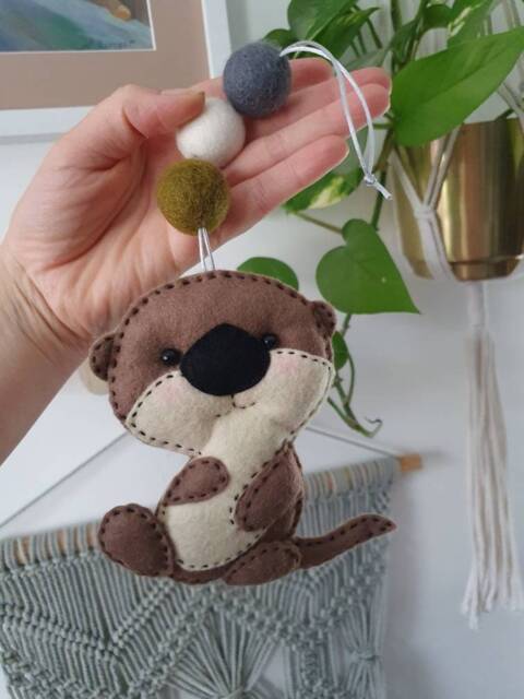 Cute Handmade Otter, Wall Decor, Ornament, Furniture Hanging, Bespoke ...