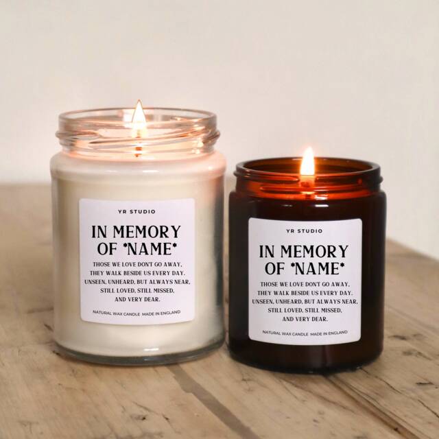 In Memory Of Personalised Gift Candle, Those We Love Don't Go Away ...