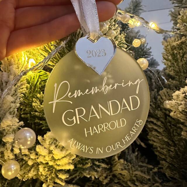 Remembrance Personalised Bauble, Always in Our Hearts, Loving Memory ...