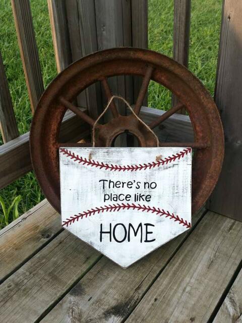 Baseball Sign - Theres No Place Like Home Plate Wall Decor Boy Family ...