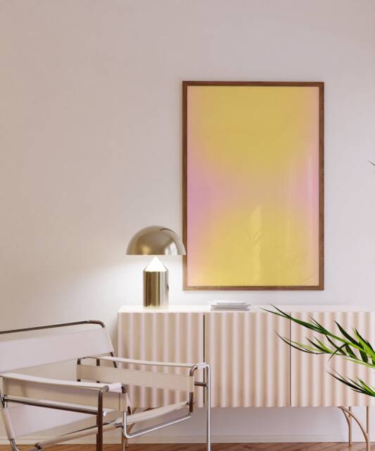 Yellow Blur Gradient Print - Glow, Spiritual Poster, Positive ...