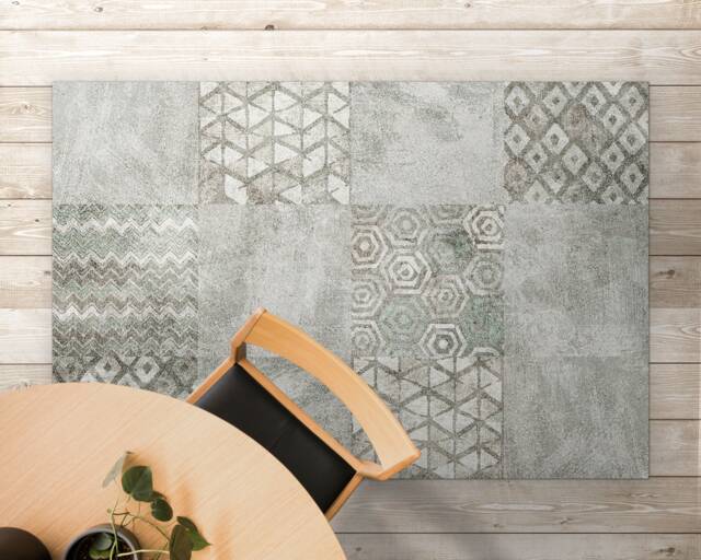 Rastone Texture Vinyl Mat, Brown Rug, Beige PVC Rock Floor Linoleum ...