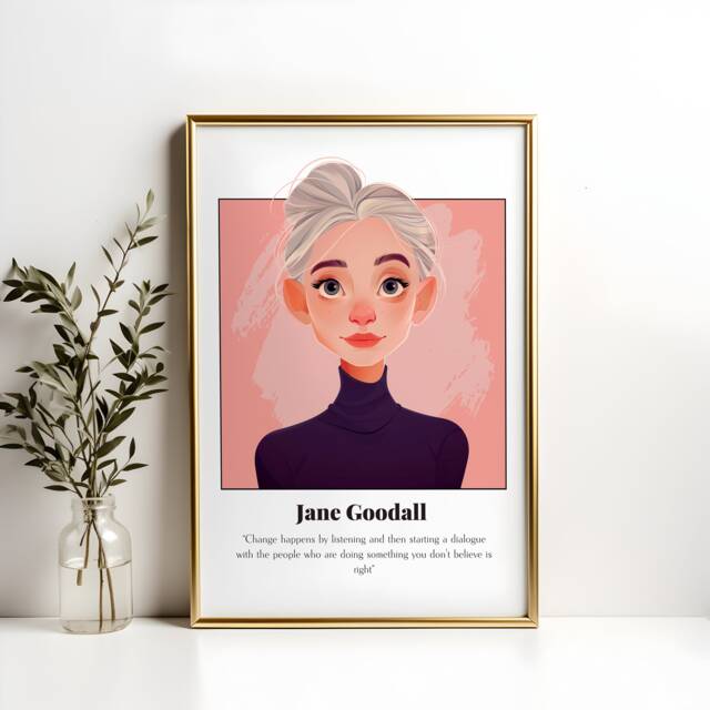 Jane Goodall Quote Poster Inspirational Art Print by Etsy | ufurnish.com