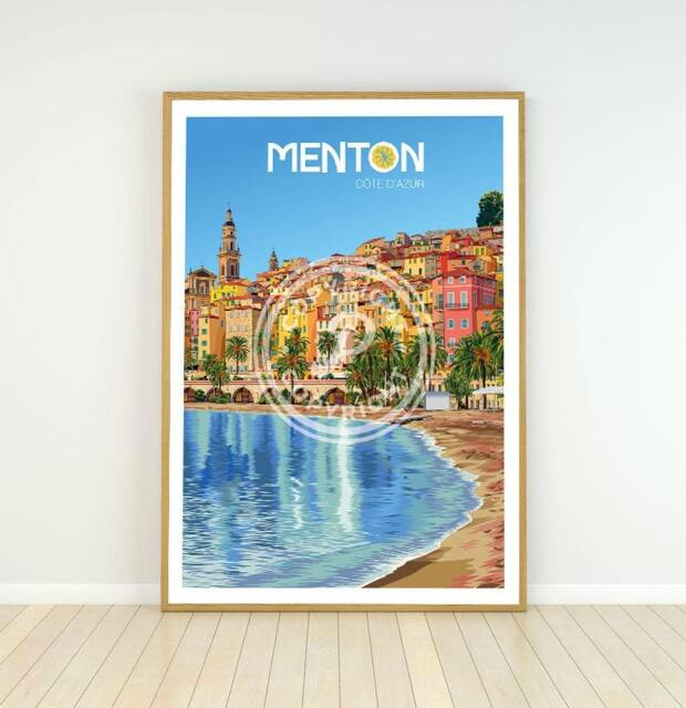 Menton Poster - The French Riviera by Etsy | ufurnish.com