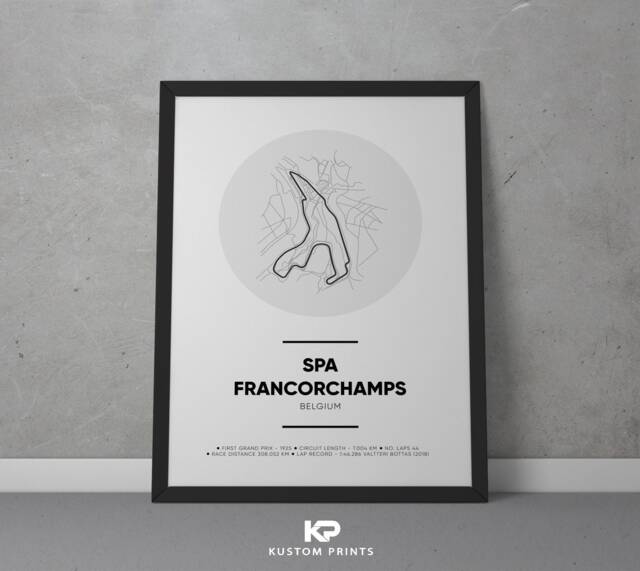 Belgium Grand Prix - F1 Race Track Poster Formula 1 Prints Spa ...