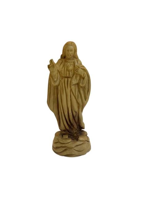 Olive Wood Sacred Heart Of Jesus Statue by Etsy | uFurnish.com