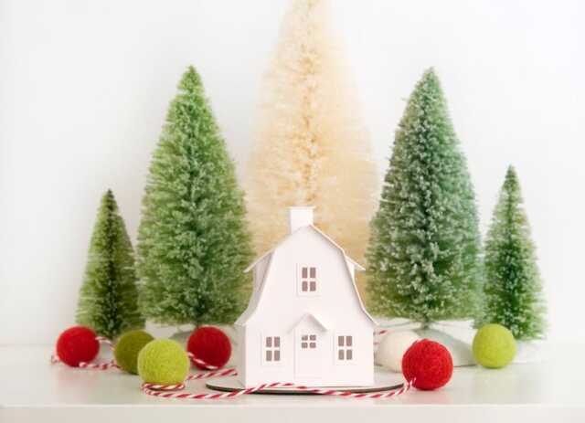 Putz House Kit - Make A Christmas Village Paper -Holiday Party Craft ...