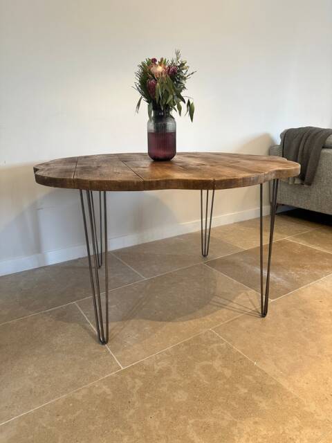 Foret Rustic Flower Live Edge Circle Solid Wood Chunky Scaffold Hairpin ...