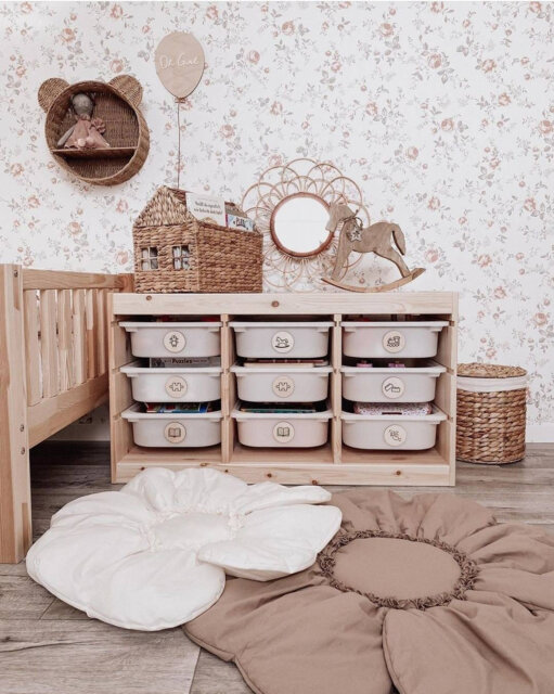 Wooden Slices Stickers For Nursery Storage Box & Boxes - Ikea Trofast ...