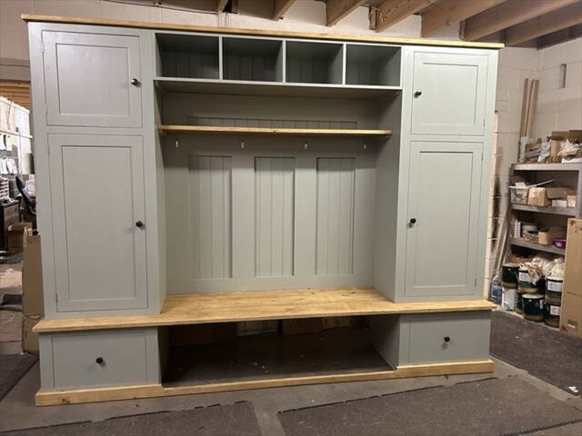 Large Painted Bench Hall Unit With Coat & Shoe Storage - Bespoke ...