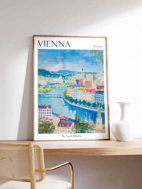 Vienna Travel Poster Austrian Cityscape Art Print by Etsy | ufurnish.com
