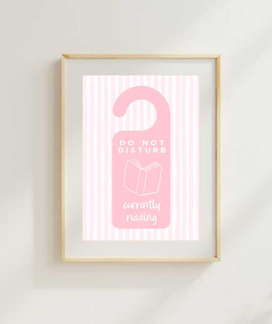 Do Not Disturb Currently Reading Art Print - A4 A5 Bookish Poster Nook ...