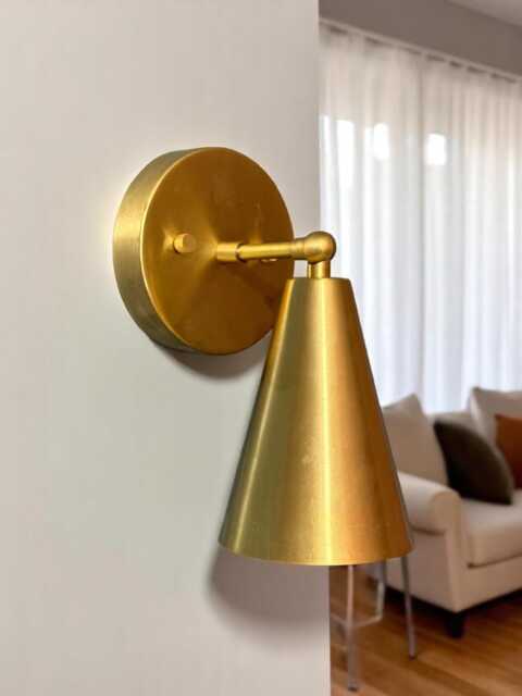 Modern Raw Brass Wall Sconce Light - Italian Scone Lamp Fixture by Etsy ...