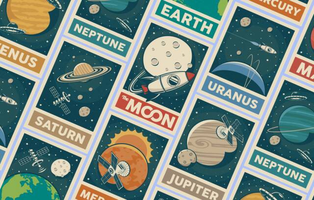 Solar System Prints Retro Space Poster Wall Art Maxi Home Decor ...