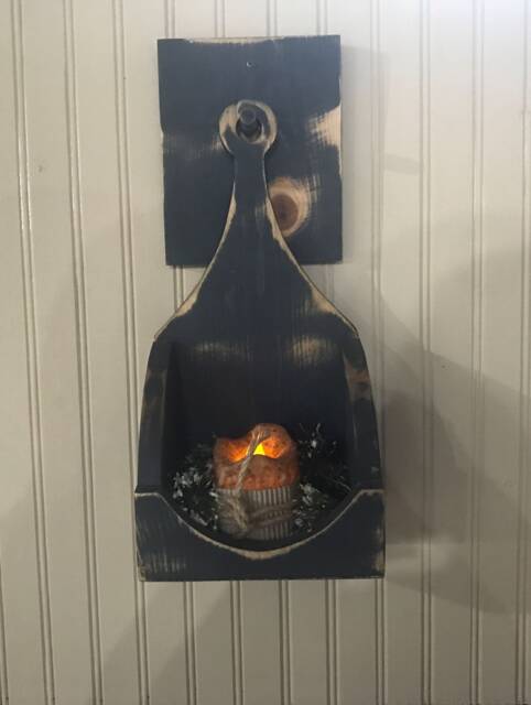 Early Colonial Primitive Candle Box Sconce W/One Peg Rack - 2 Piece Set ...