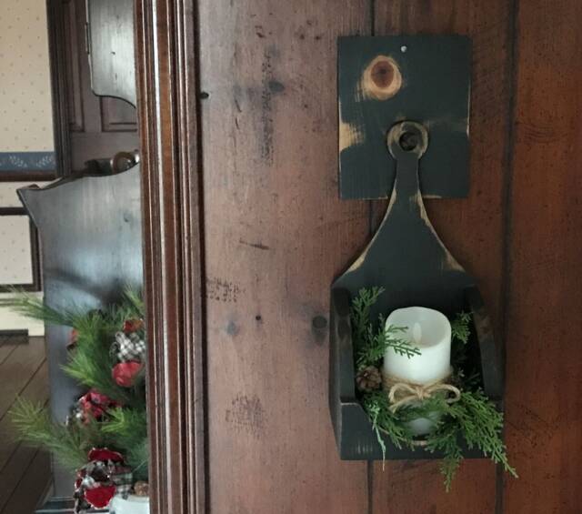 Early Colonial Primitive Candle Box Sconce W/One Peg Rack - 2 Piece Set ...