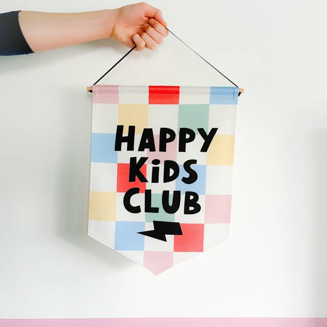 Happy Kids Club Banner - New Spring Colours - Cotton Canvas Room ...