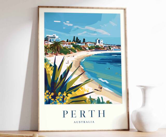 Perth Poster, Travel Print, Australia Wall Art, Australian Decor ...