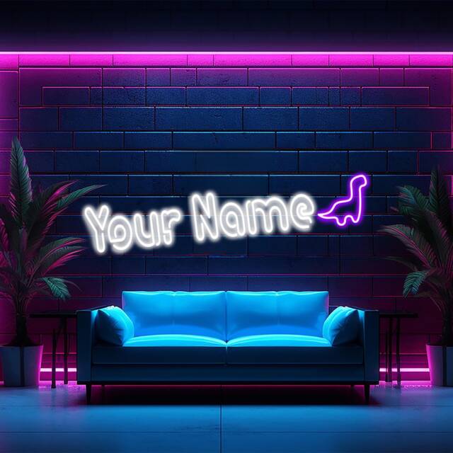 Custom Name Dinosaur Led Neon Sign Handmade Bedroom Decor by Etsy ...