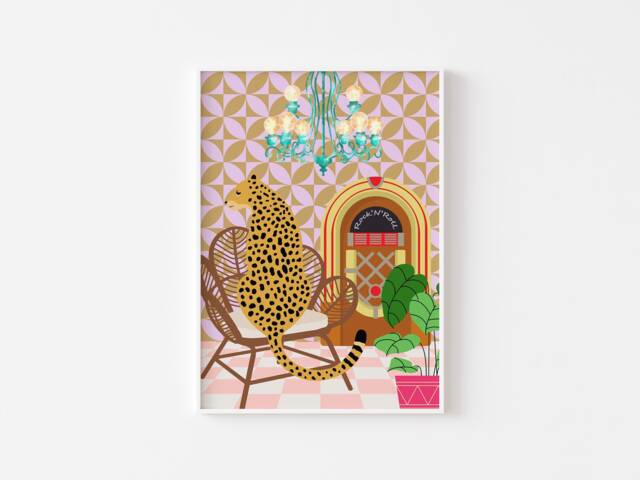 Retro Interior Disco Leopard Print 3 - Ball Print, Disco, Funky ...
