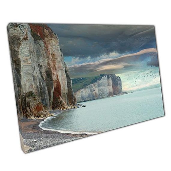 Calm Seaside Cliffs Canvas Print Ready To Hang Wall Art For Home Office ...
