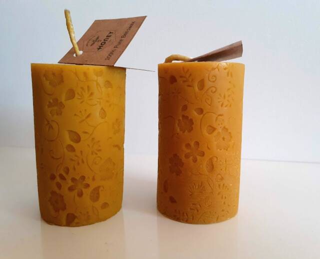 Beeswax Candle With Flower Detail by Etsy | ufurnish.com
