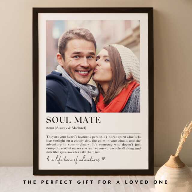 Definition Of Soul Mate - Customised Print, Gift Idea For Him Or Here ...