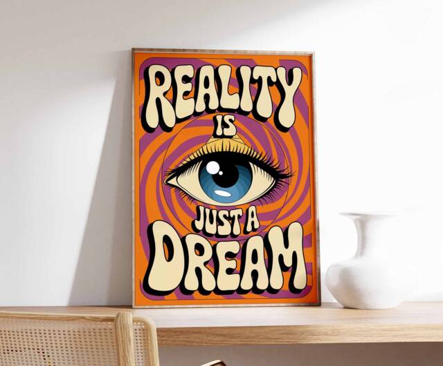 Affirmation Poster, 70S Retro Wall Art, Boho Hippie Print, Spiritual ...