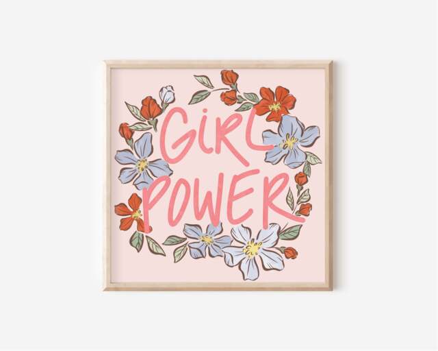 Girl Power - Motivational Typography Art Print, 5x5 8x8 by Etsy ...