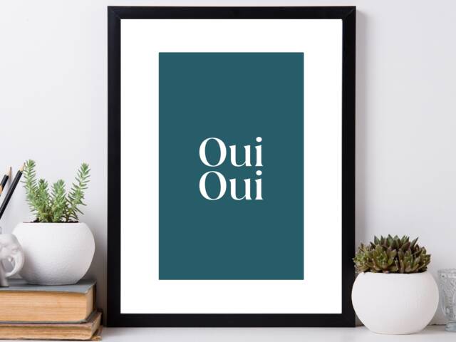 Oui Bathroom Print - Toilet Cloakroom Wall Home Gift Bespoke Poster A5 ...