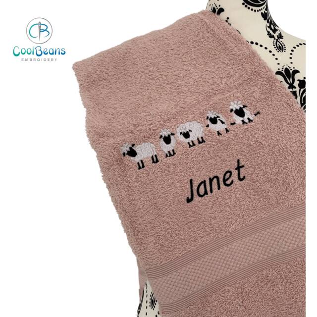 Sheep Towel - Personalised Face Cloth/Hand Bath = Embroidered by Etsy ...