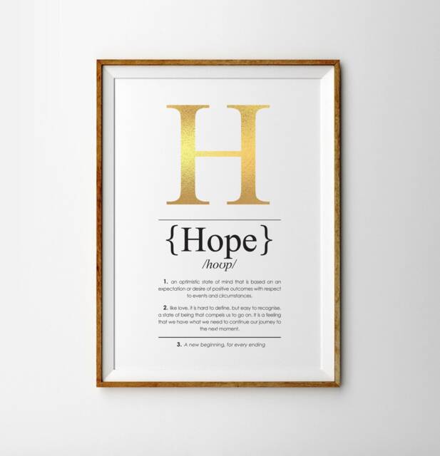 Hope Definition Print - Inspirational by Etsy | ufurnish.com
