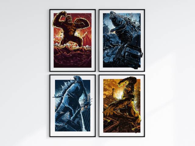 Monsterverse Posters, Kong, Godzilla, Graphic Novel Art Prints, Kaiju ...
