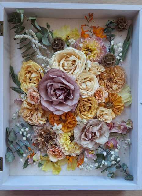 Handmade Floral Frame/Wedding Frame/Bouquet Preservation/Deep Frame/Box ...