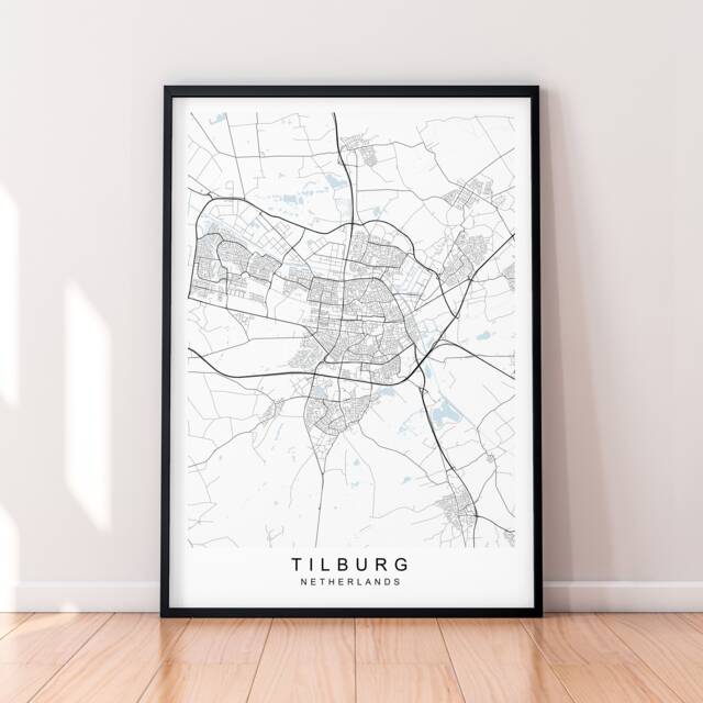 Tilburg Town Map Netherlands Print Poster Minimalist Home Decor Holland ...