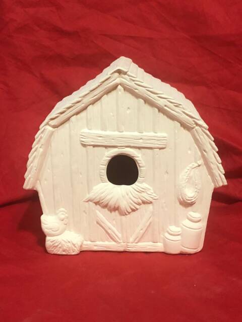 Vintage Ceramic Barn Bird House in Bisque Ready To Paint By ...