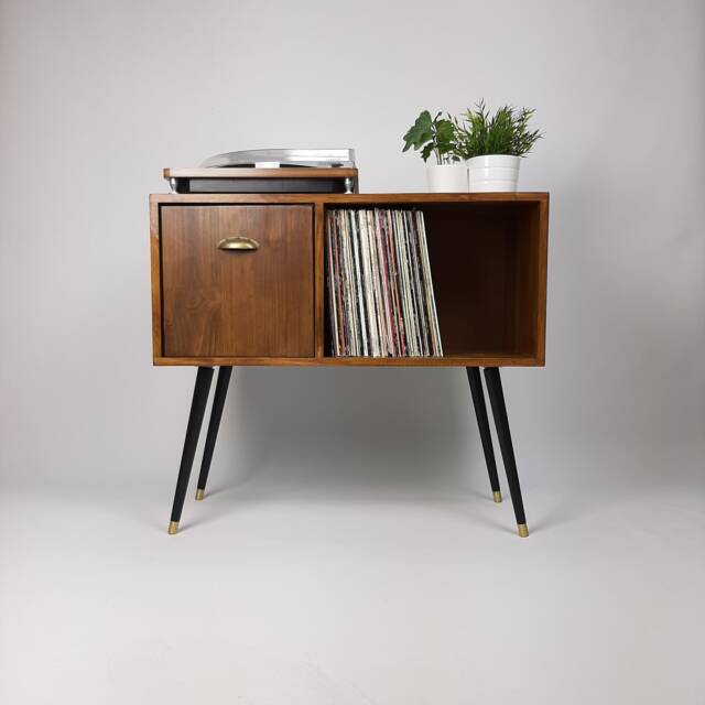 The Original Vinyl Record Table - Pull Down Door Brass Handle Sideboard ...