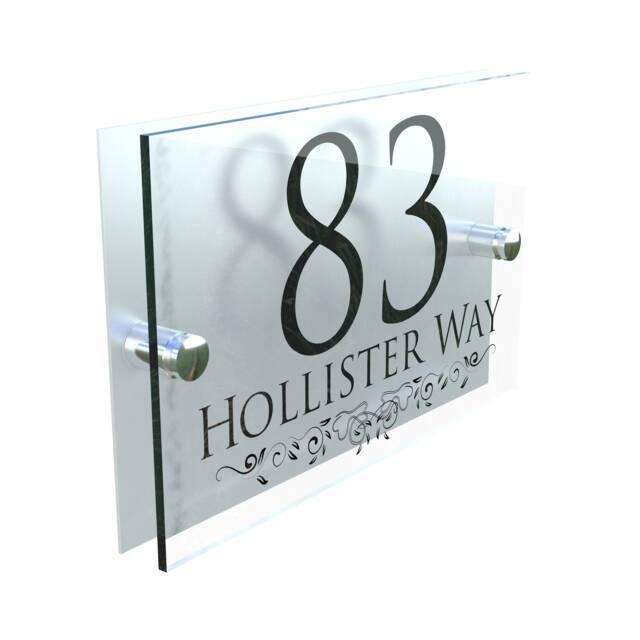Decorative Acrylic & Aluminium Personalised Wall Plaque House Number ...