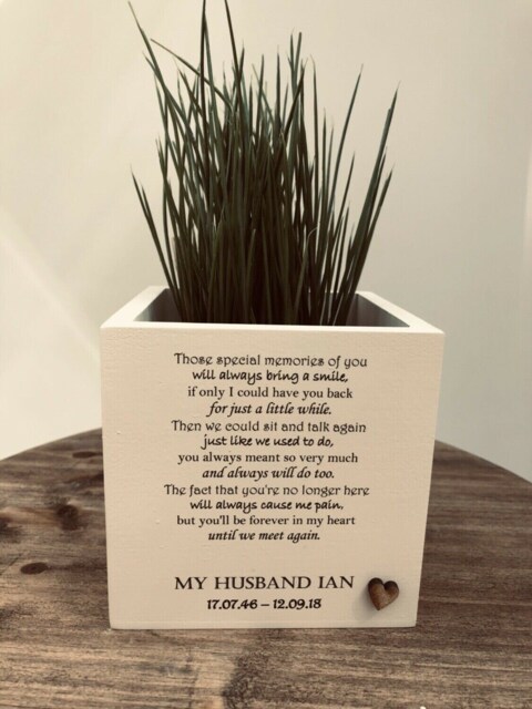 Memorial Husband Loss Flower/Plant Pot Personalised Bereavement in ...