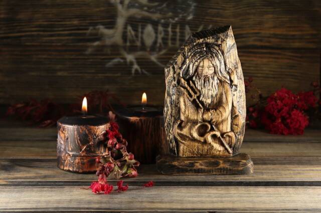 Handmade Njord Statue Wood Carving, Norse Pagan Decor by Etsy ...