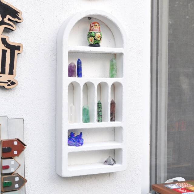 Concrete Texture Effect Curiosities Shelf, Oddities Display, Wall ...