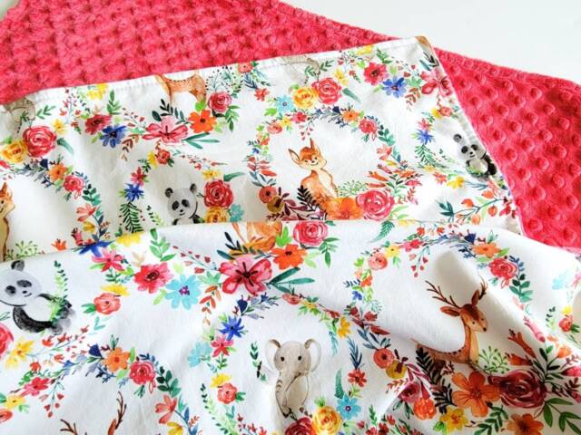 Elephant Baby Blanket - Woodland Animals Minky Blanket- Panda- Boho ...