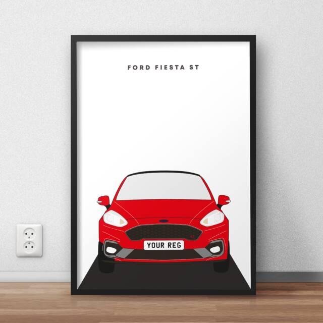 Ford Fiesta St Mk8 Print - Car Hot Hatch Poster Digital Art ...