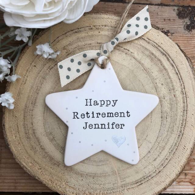 Personalized Retirement Ceramic Star Hand Stamped Keepsake by Etsy ...
