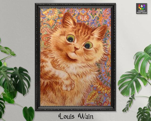 Art Print By Louis Wain, Psychedelic Cats, Classic Print, Trippy ...