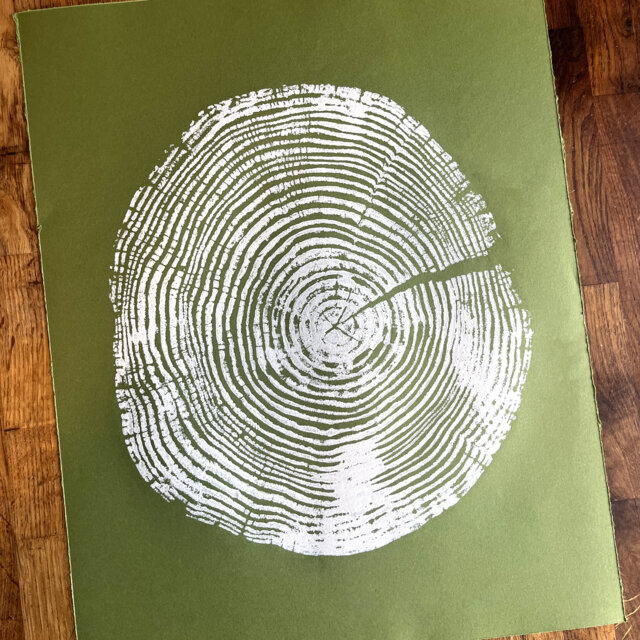 Larch Tree Ring Woodcut Print Green Stump Art by Etsy | ufurnish.com